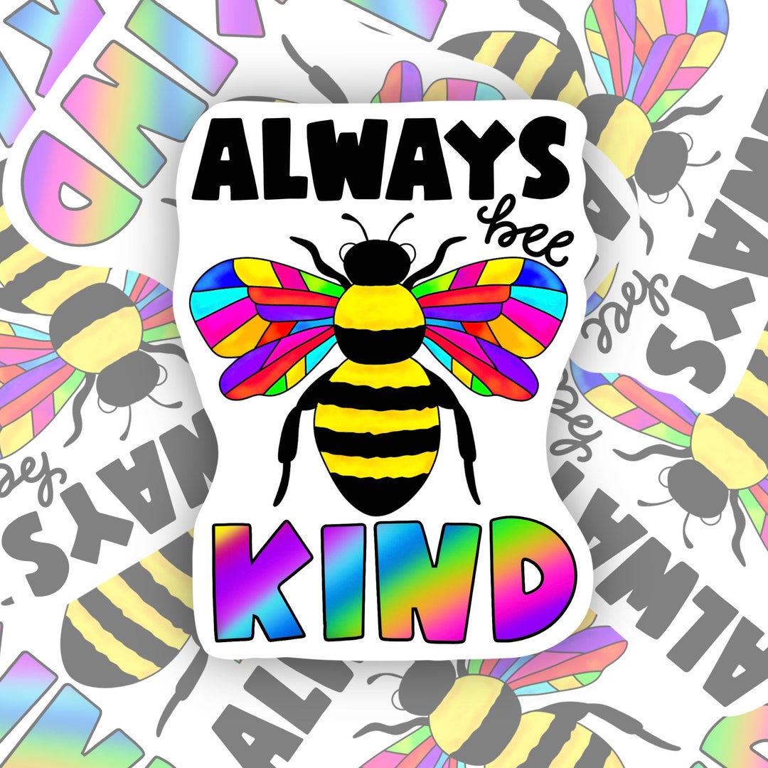 Always Bee Kind Decal, Encouraging Decal, Positive Sticker, Retro ...