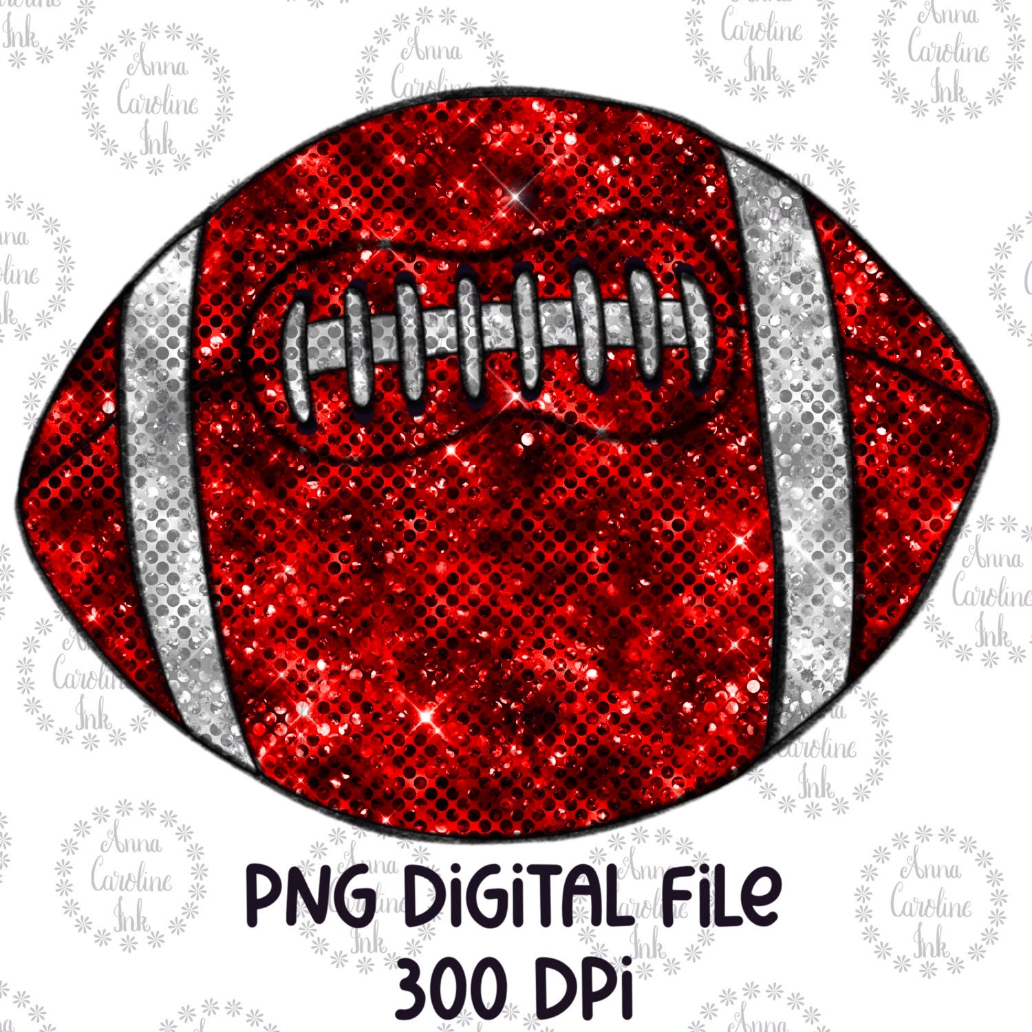 Red Sequin Football Mascot PNG Sequin Football Custom Design Png|red ...