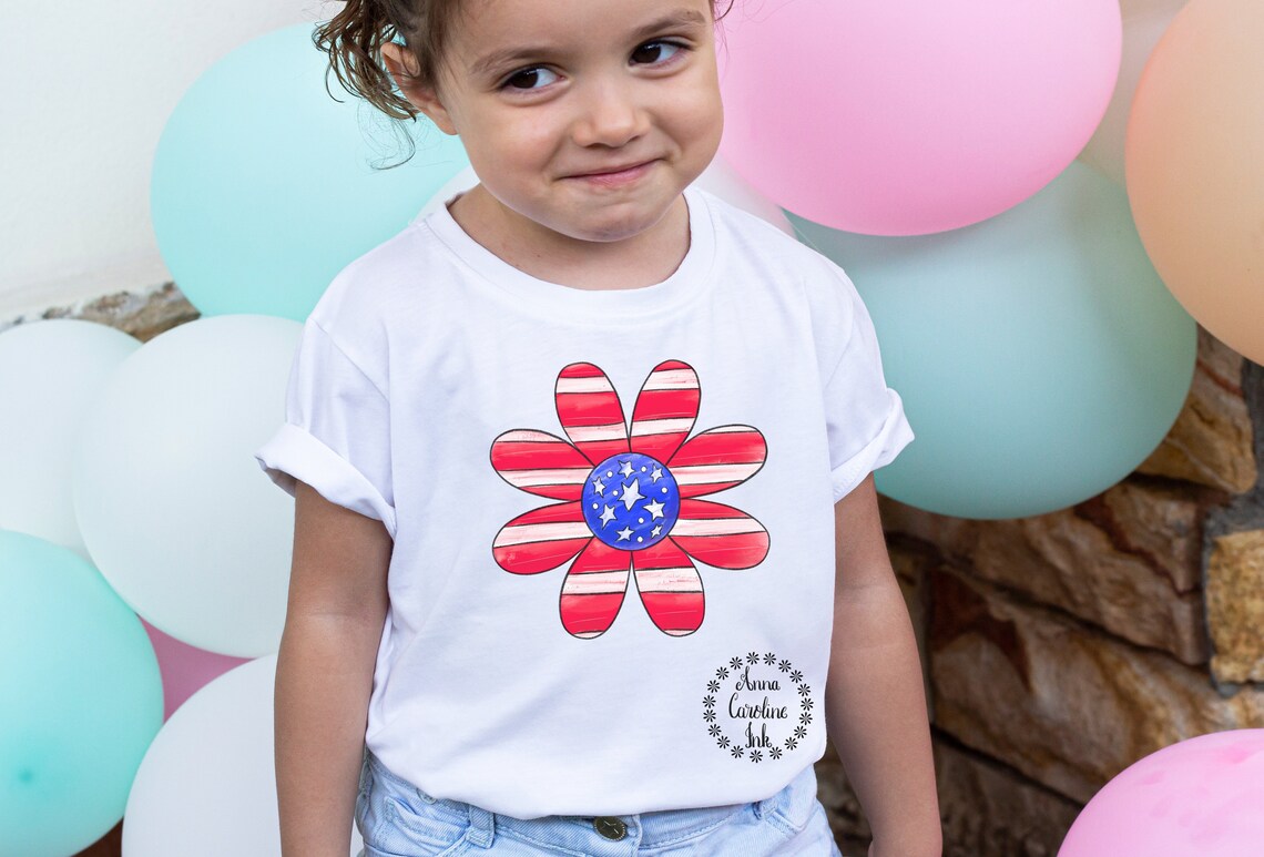 Patriotic Daisy Digital File for Sublimationdaisy Flag Clip ...