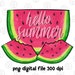 Hello Summer Watermelon PNG for Sublimation|watermelon Clip Art| Tshirt ...