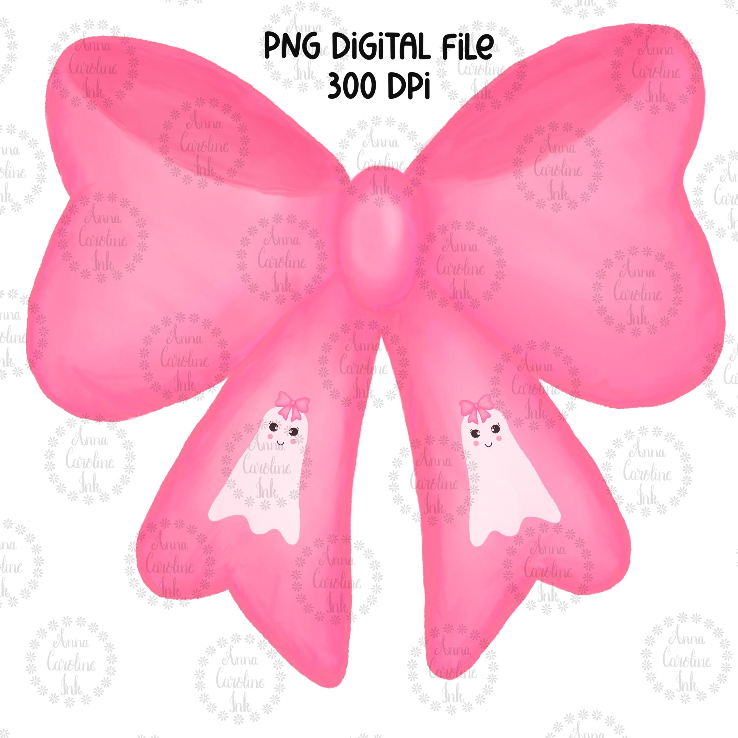 Ghost Bow PNG Watercolor Ghost Digital File Watercolor Pink Coquette ...