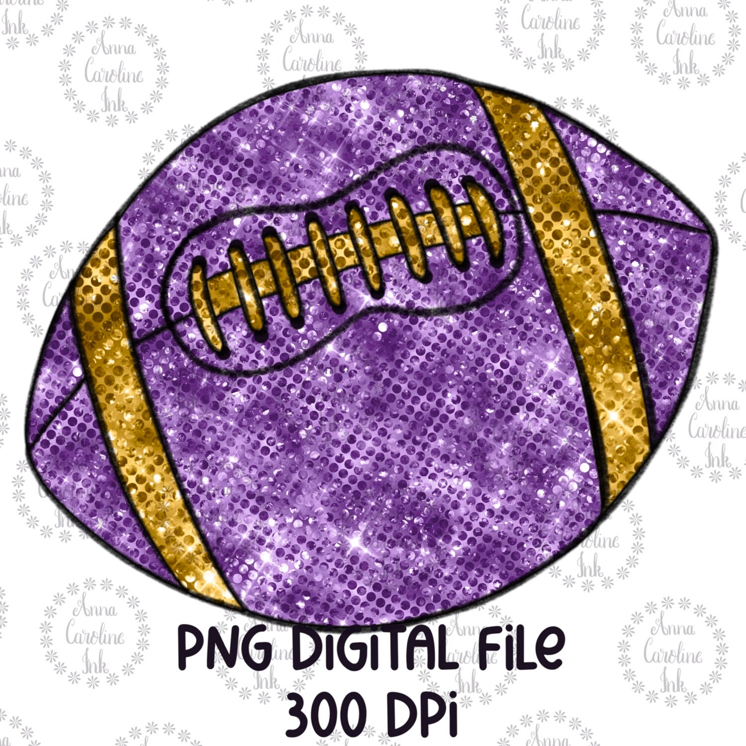 Purple and Gold Sequin Football Png|printable Purple and Gold Glitter ...