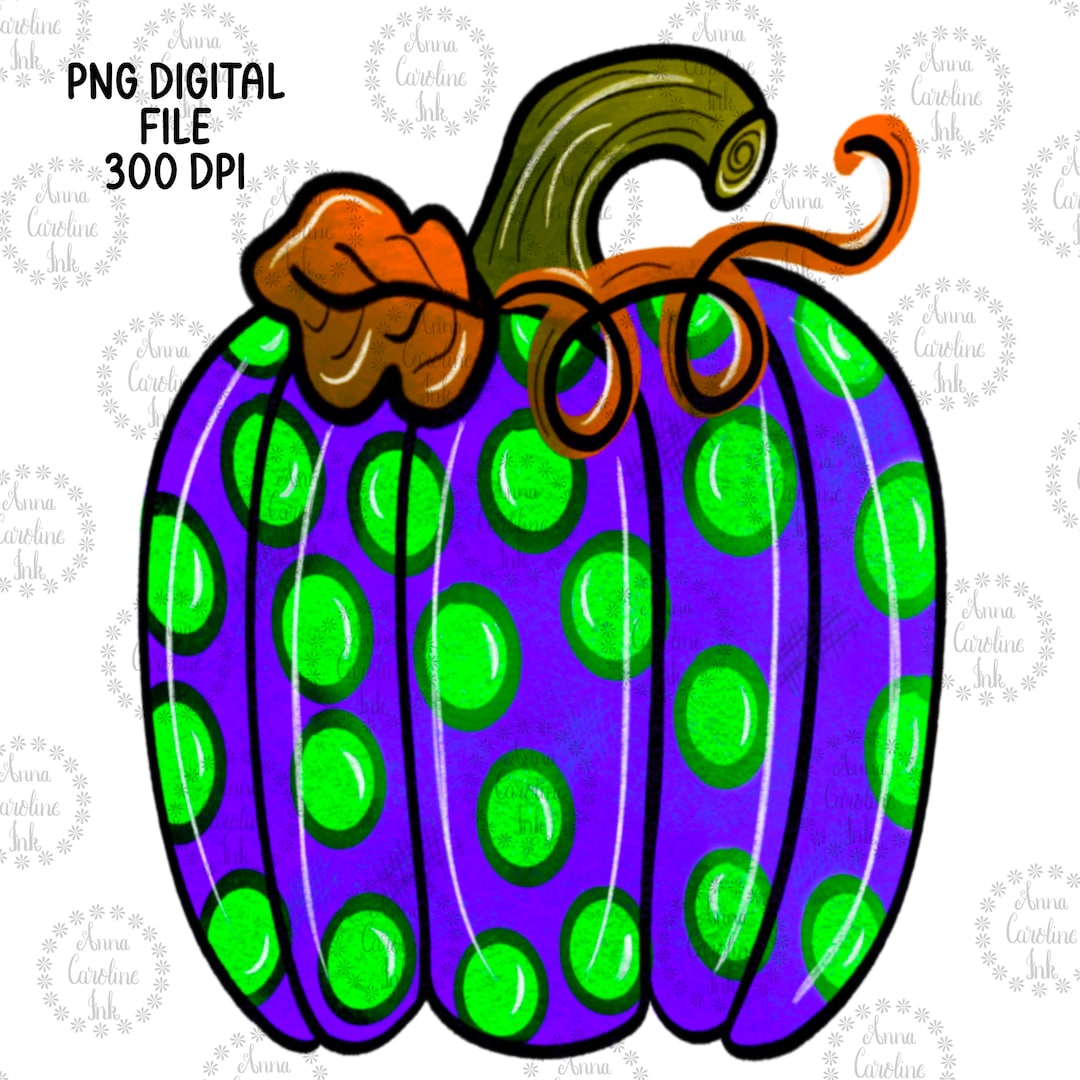 Thanksgiving Pumpkins PNG Poke a Dotted Pumpkin Digital Download for ...