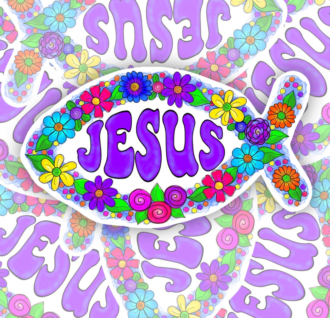 Jesus Fish Vinyl Waterproof Sticker Positive Gift for Her Positive Vibe ...