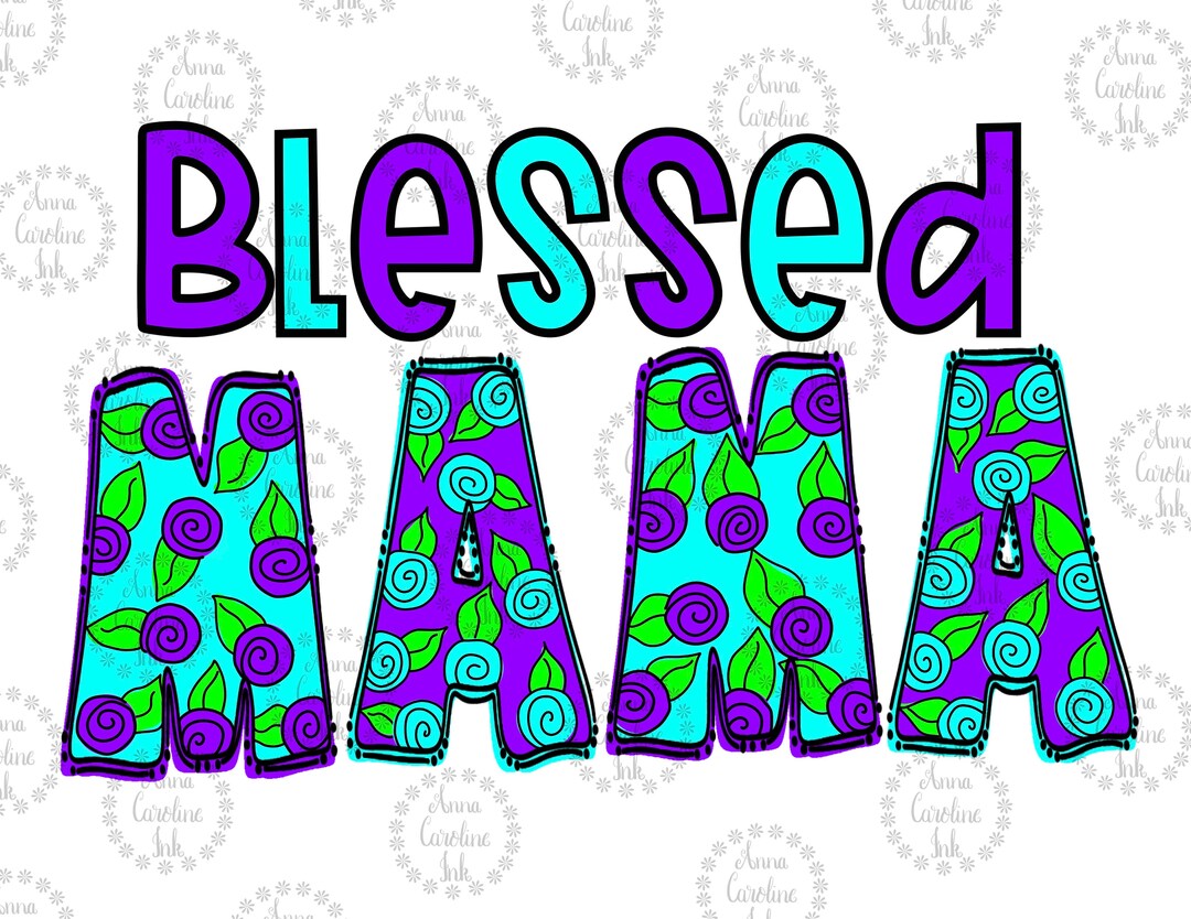 Purple Floral Blessed Mom Sublimation|mom PNG Digital File for ...