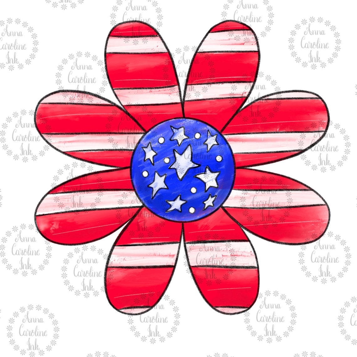 Patriotic Daisy Digital File for Sublimationdaisy Flag Clip ...