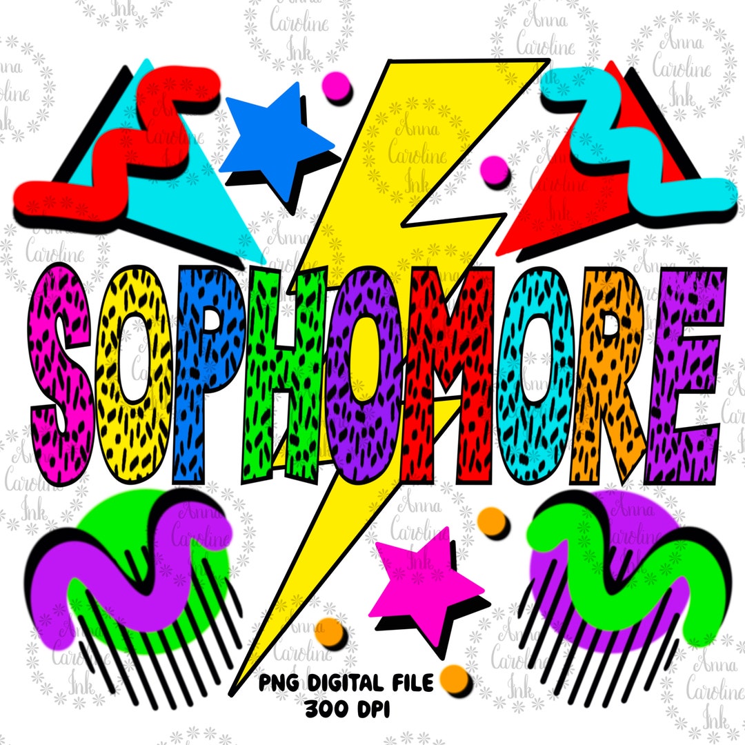 Sophomore 90s Tshirt Design PNG File for Sublimation|sophomore Heat ...