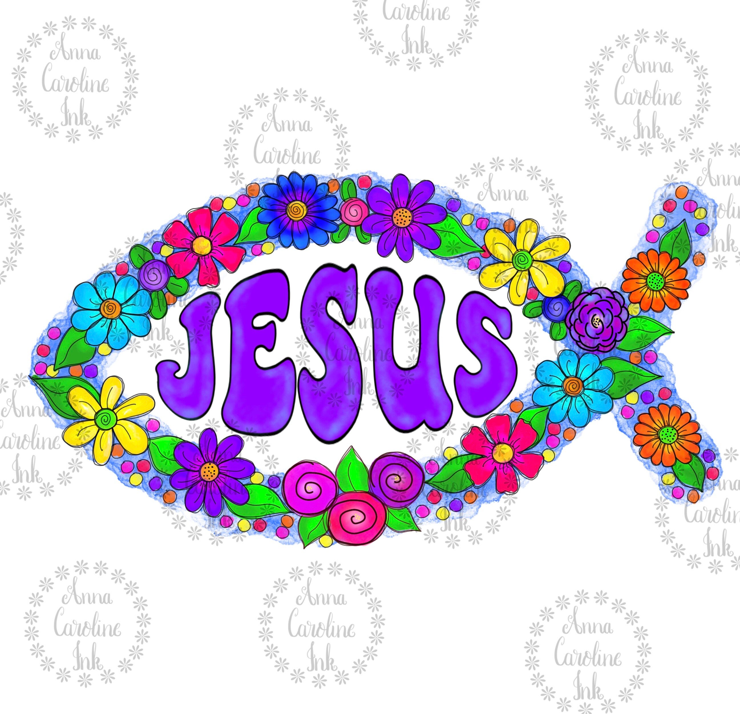 Jesus Fish Digital File for Sublimation|christian Png|hand Drawn ...