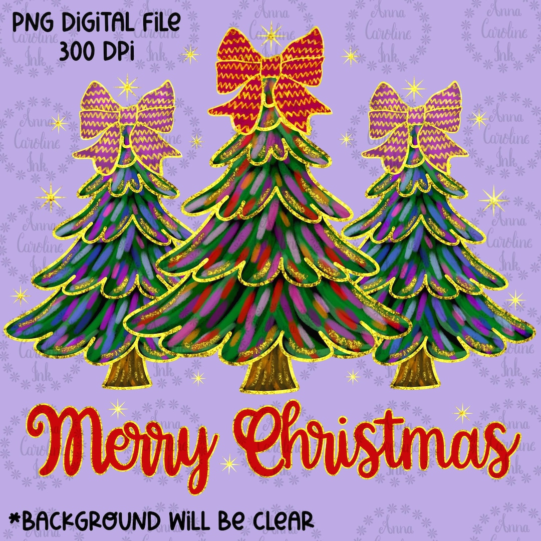 Christmas Tree PNG Merry Christmas Tree Colorful Hand Drawn Christmas ...
