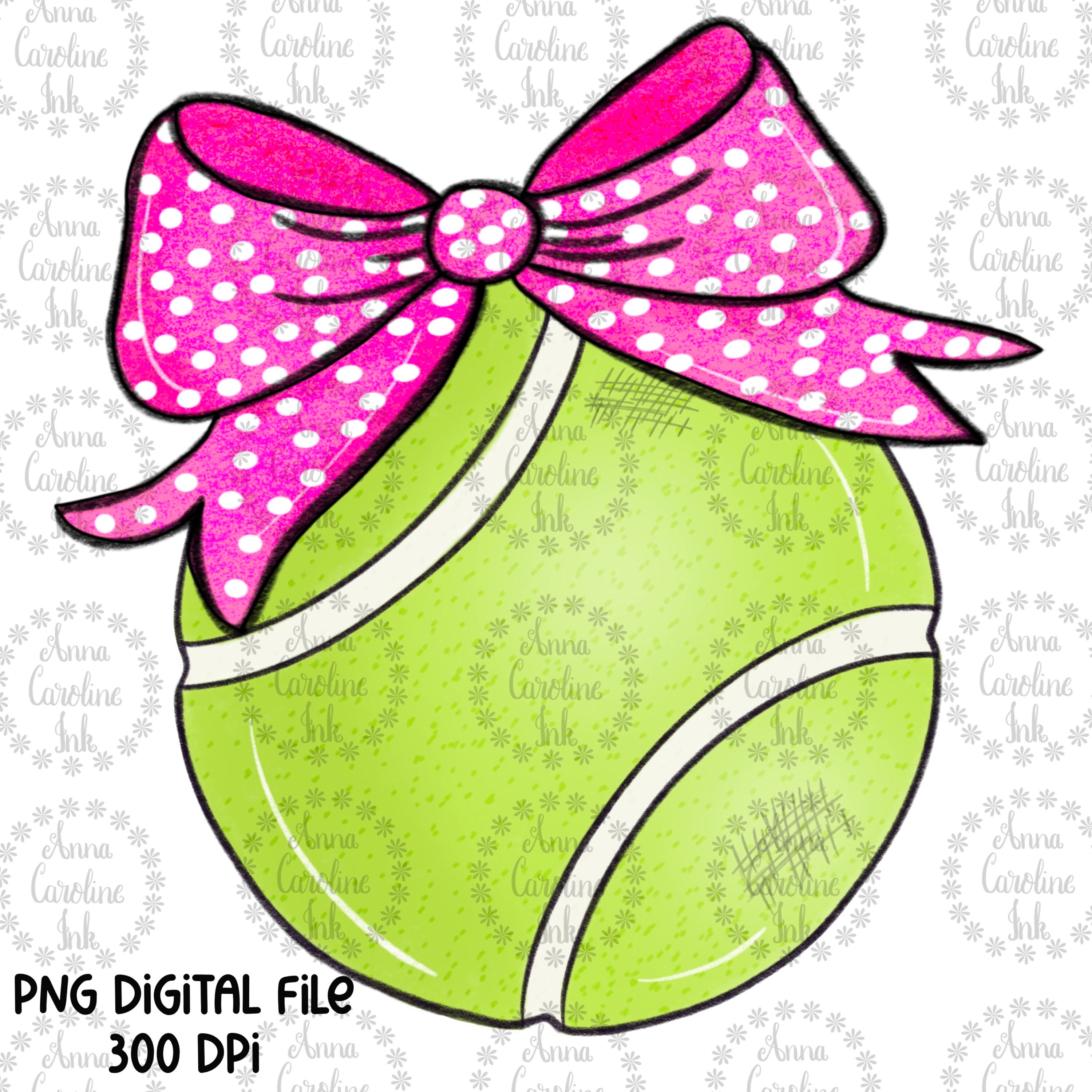 Tennis Bow PNG Pink Poke A Dot Bow Tennis Digital Download Coquette ...