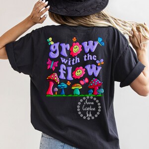 Grow With the Flow PNG Digital File for Sublimation Retro Hippie PNG ...