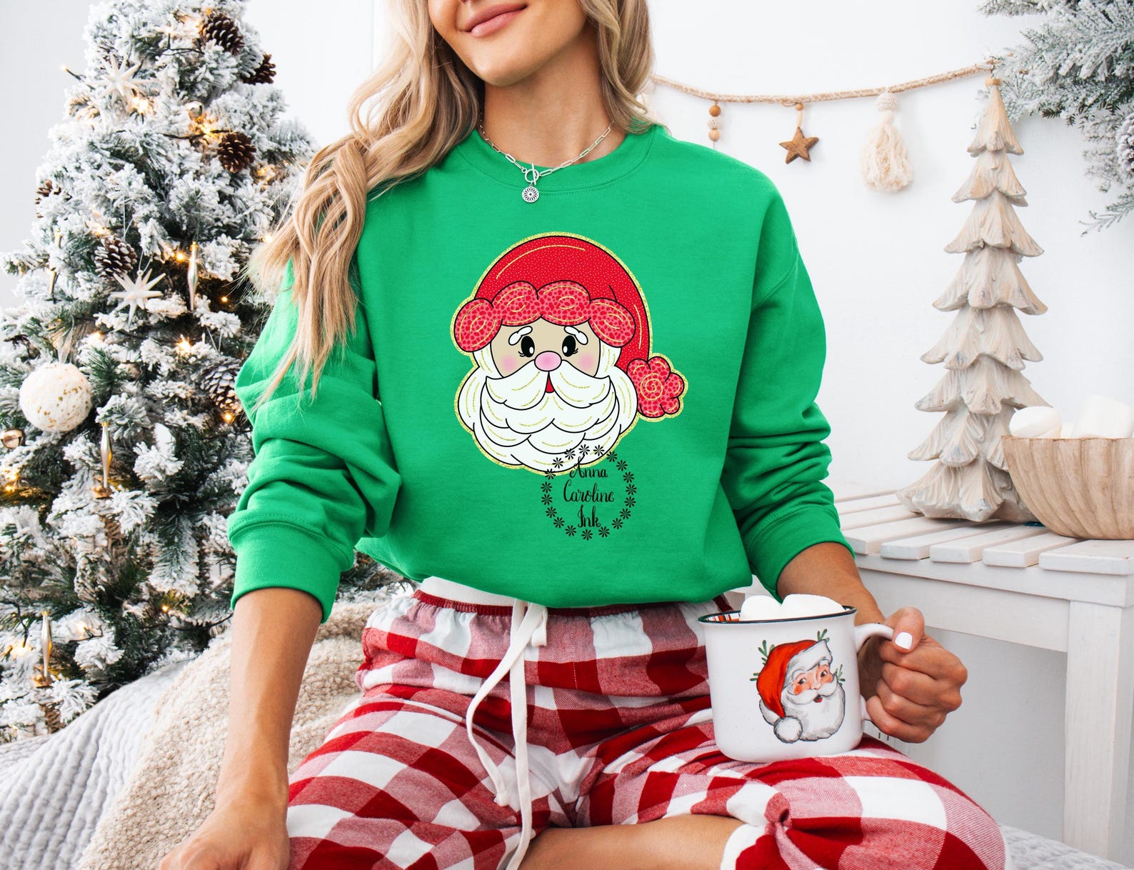Santa Clause PNG Trendy Glitter Santa Digital Download Christmas Shirt ...