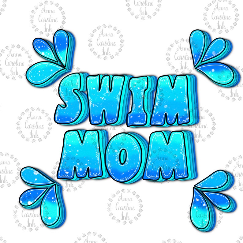 Swim Mom PNG for Sublimation|swim PNG Digital Download|hand Drawn ...