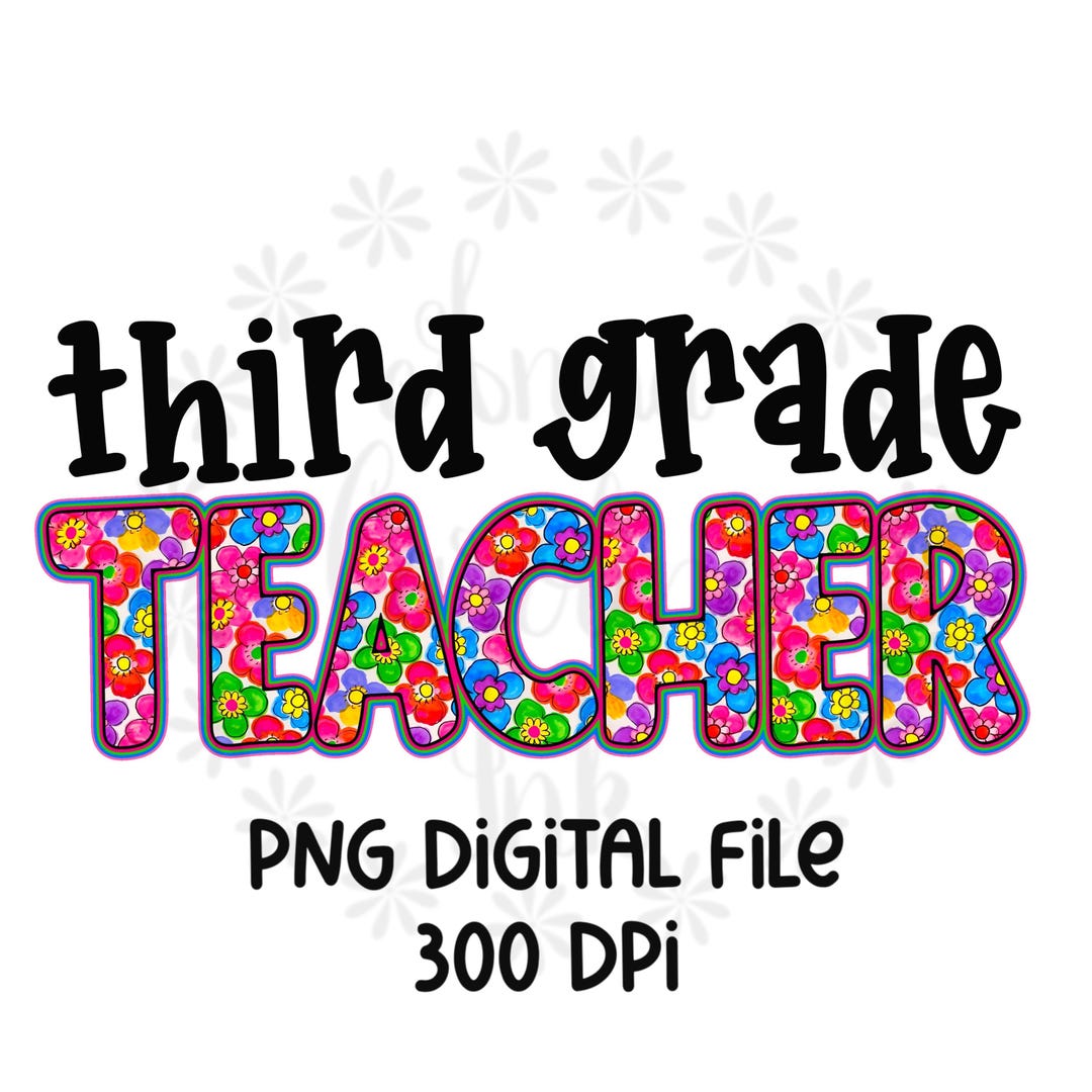 Third Grade Teacher Digital File for Sublimation Teacher Clip Art ...