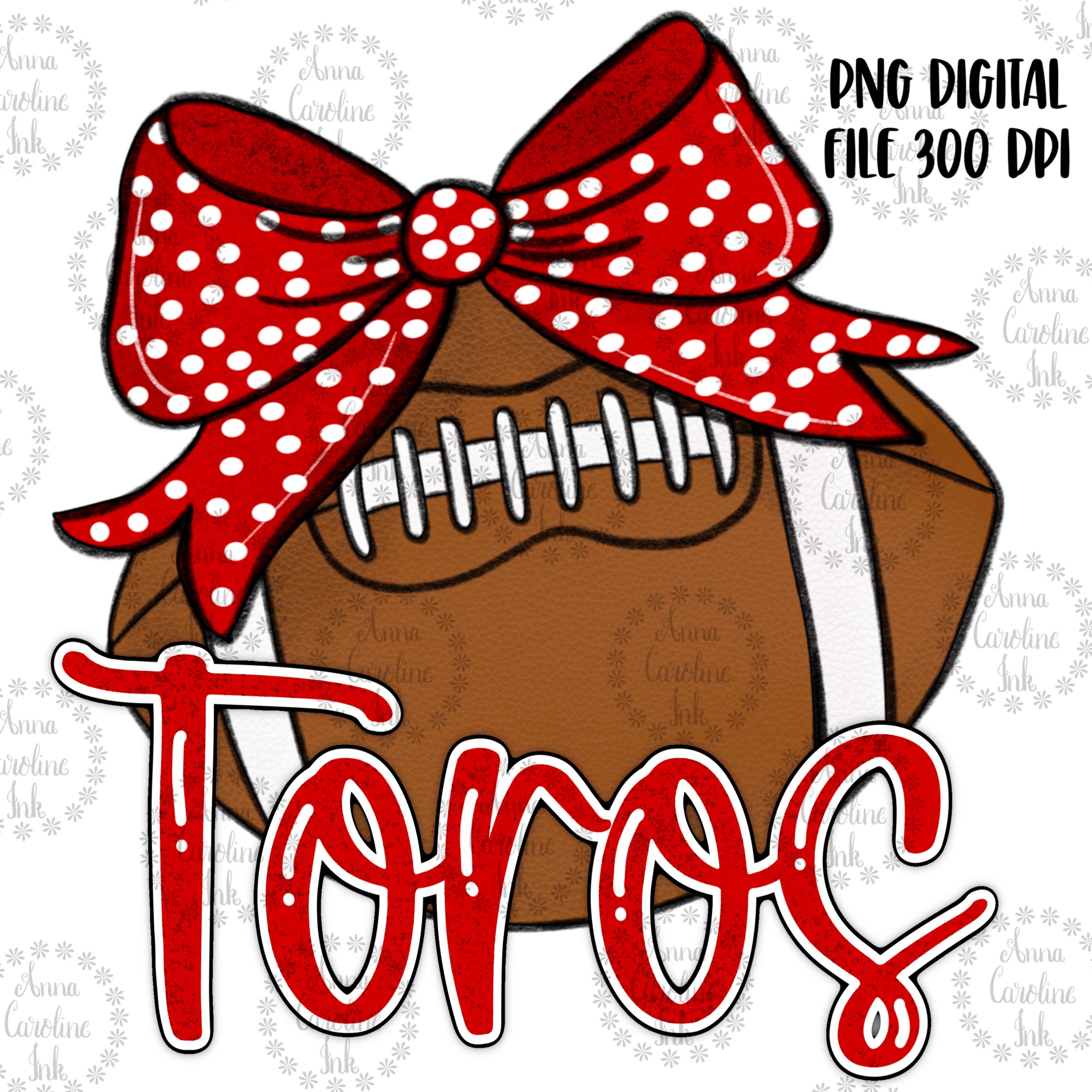 Toros Football Mascot PNG Poke A Dot Bow PNG Football Custom Design ...
