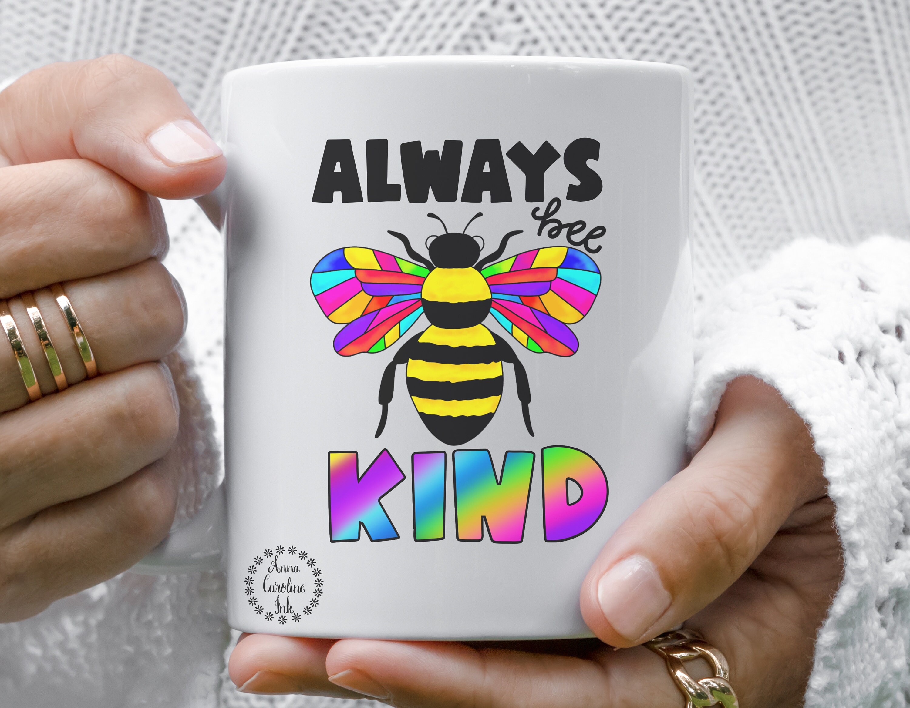 Always Bee Kind PNG for Sublimation|rainbow Bee Clip Art|bee Kind ...