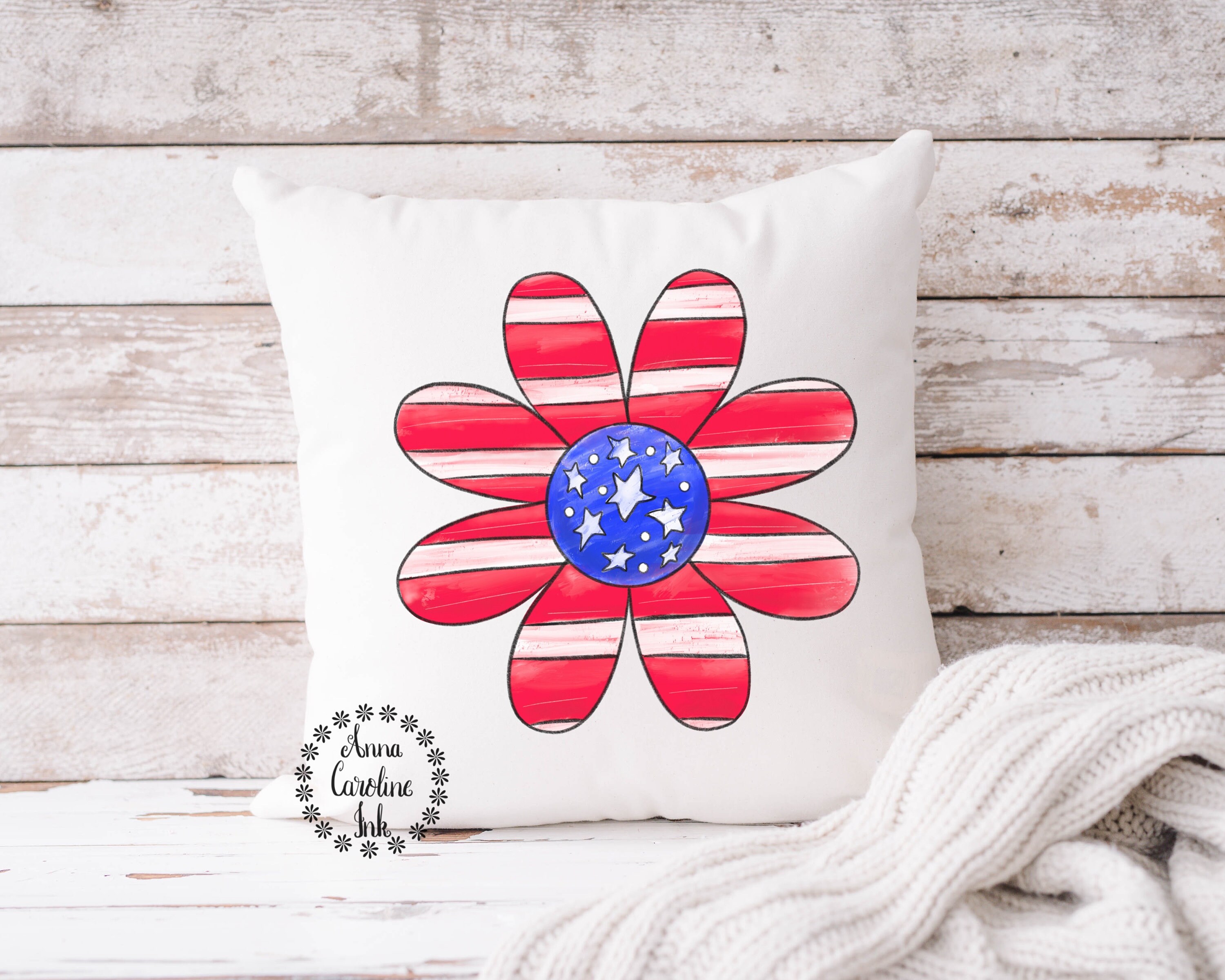 Patriotic Daisy Digital File for Sublimationdaisy Flag Clip ...