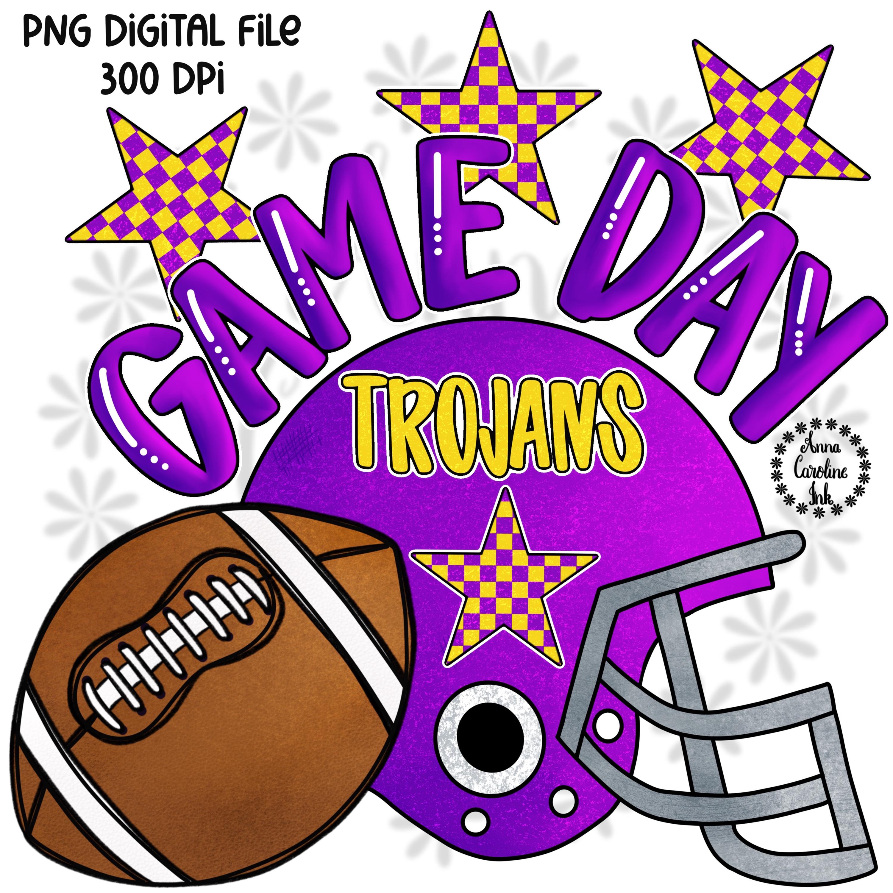 Trojan Football Mascot PNG Trojans PNG Design|purple and Gold School ...
