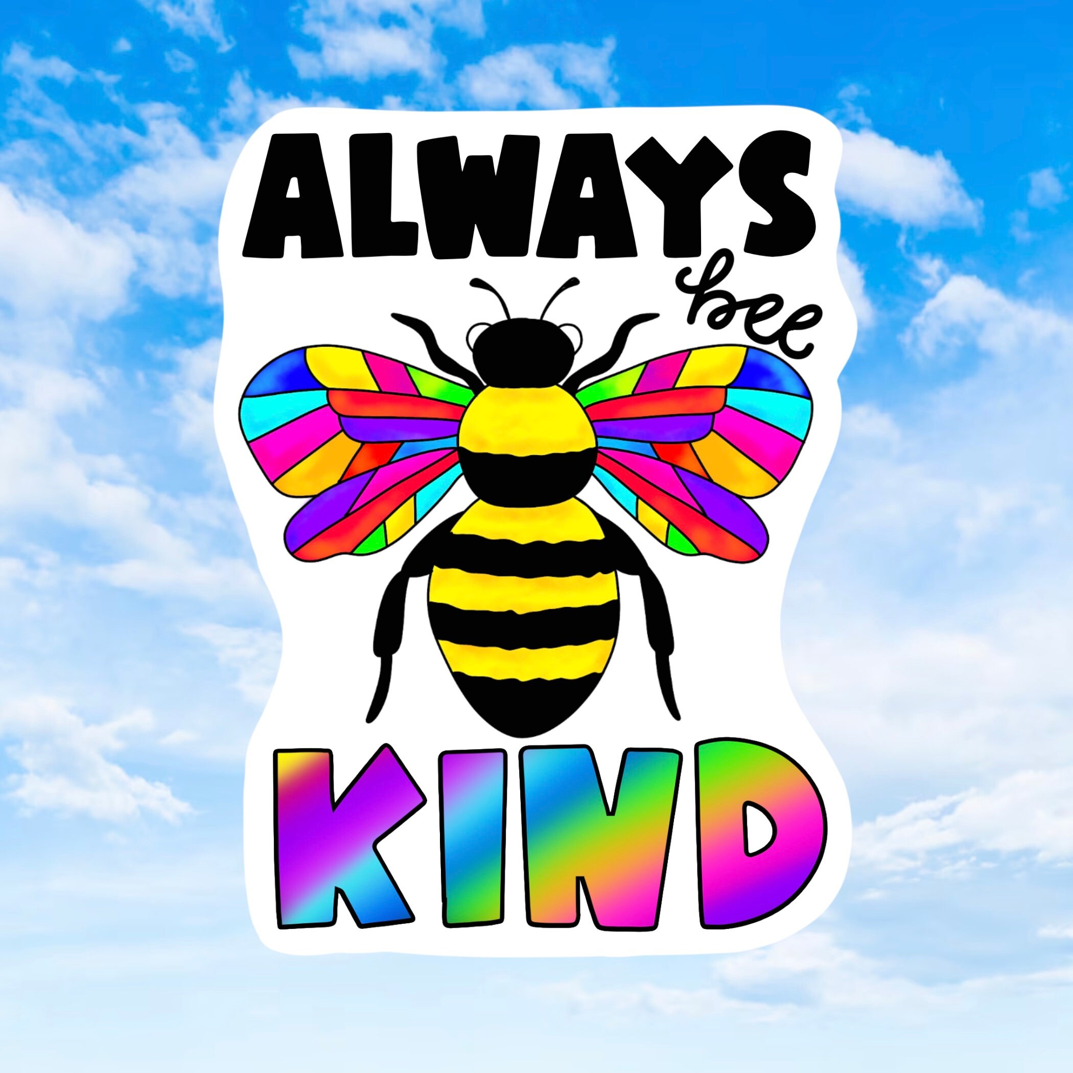 Always Bee Kind Decal, Encouraging Decal, Positive Sticker, Retro ...