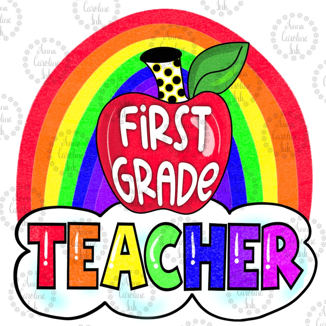 First Grade Teacher Digital File for Sublimation|teacher Apple Clip Art ...