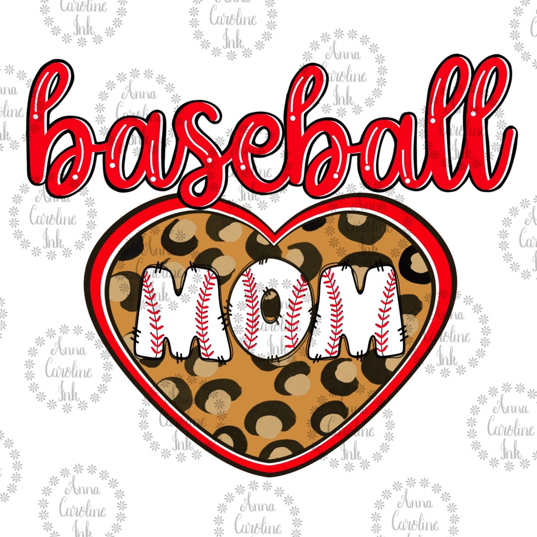 Red Leopard Baseball Mom PNG for Sublimation|png Baseball for ...