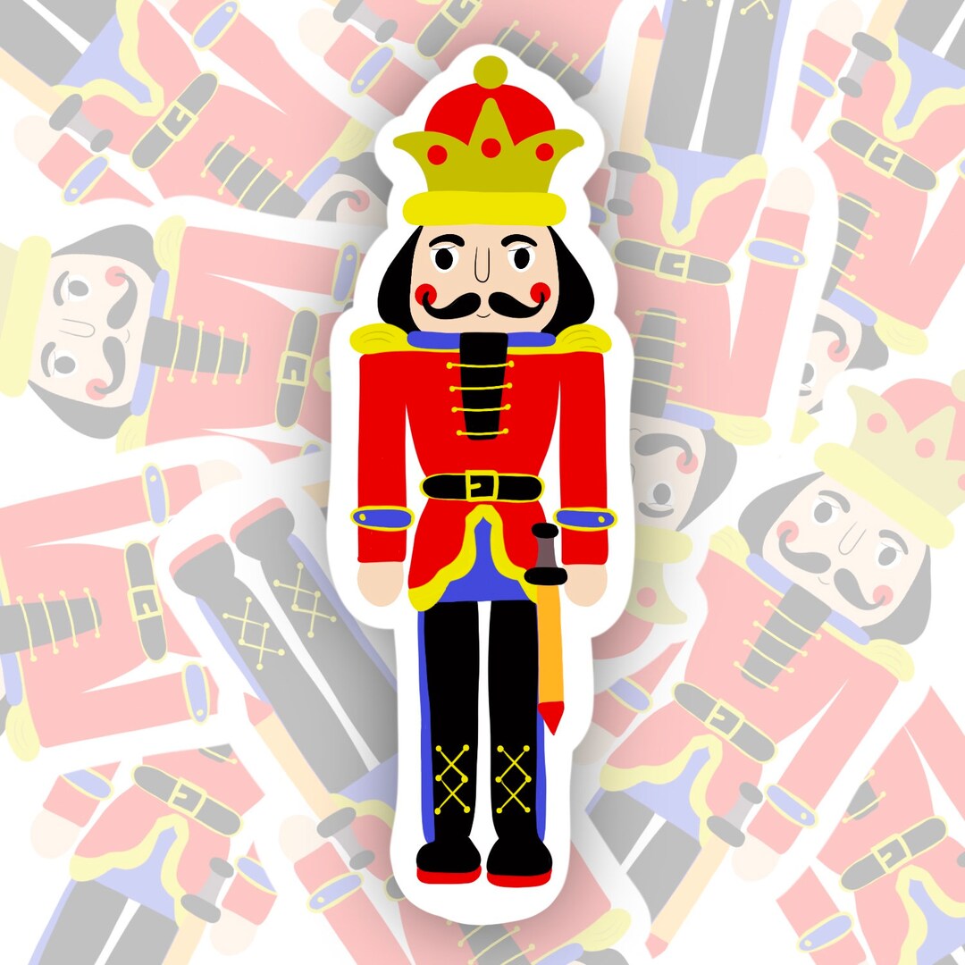 Red Nutcracker Sticker for Laptop or Water Bottle, Christmas Sticker ...