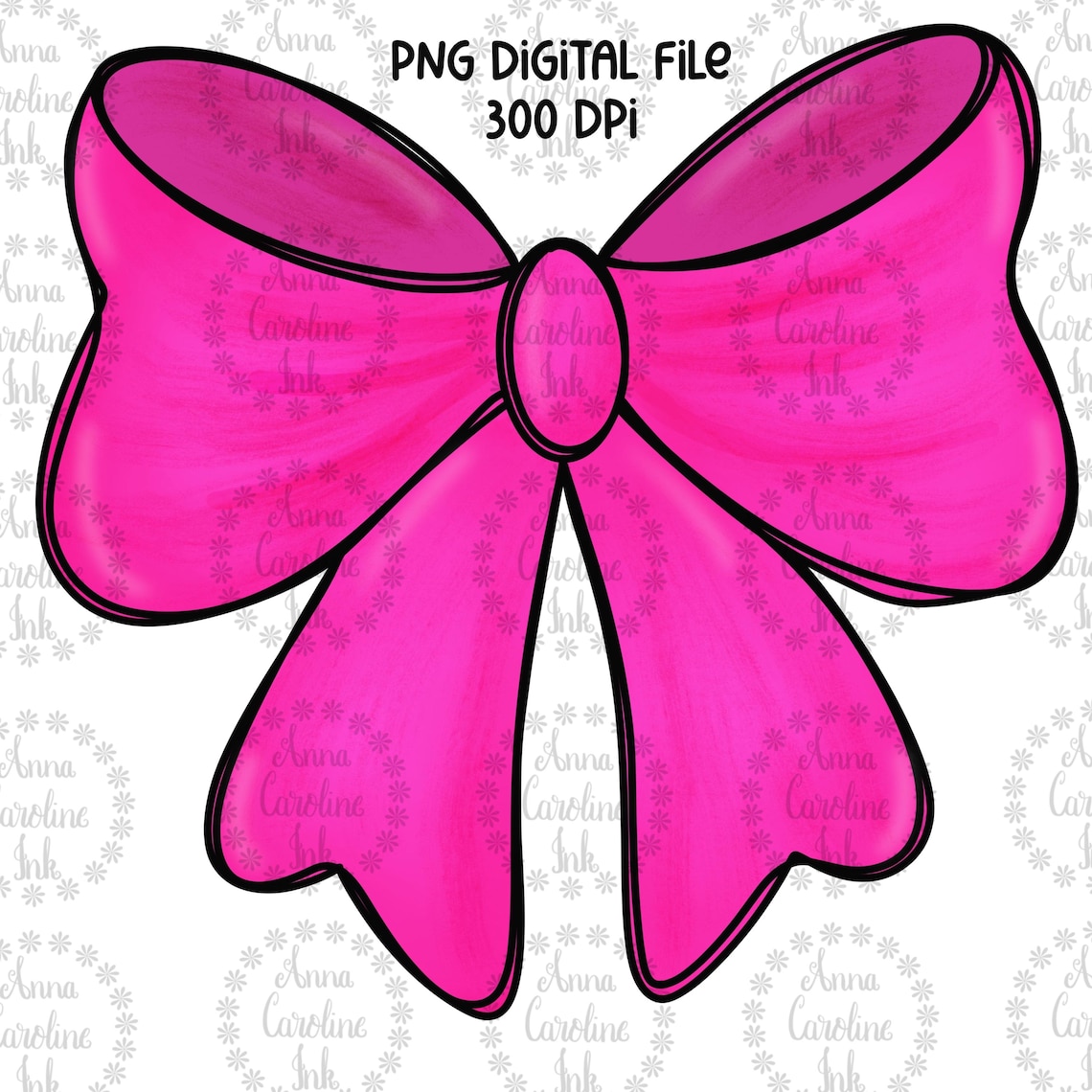 Bow Bundle PNG Files Five Coquette Bows Digital Download Coquette Clip ...