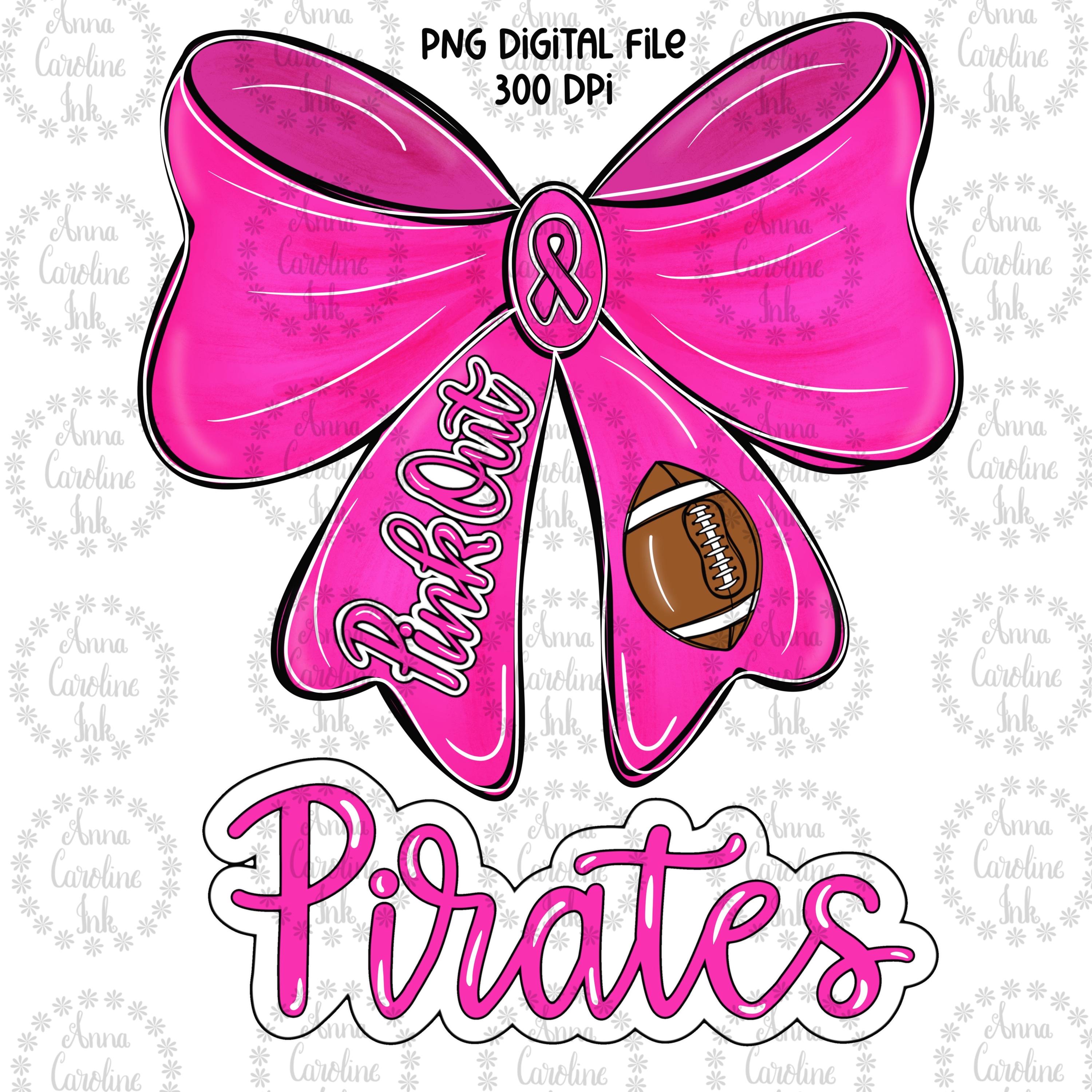 Breast Cancer Awareness PNG Pink Out Pirates Football Coquette Bow ...