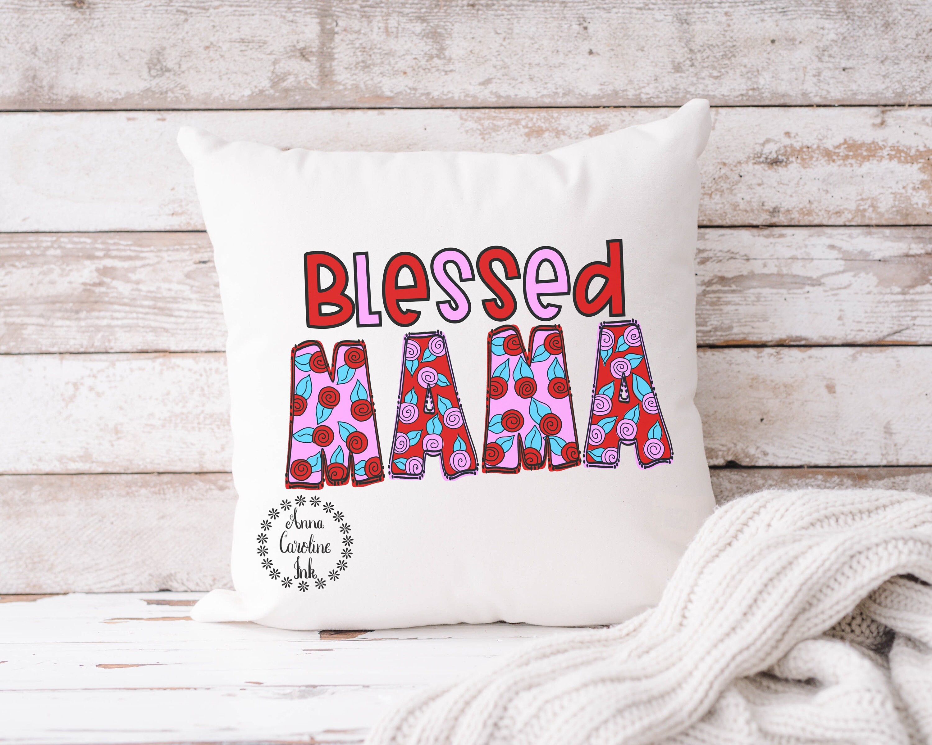 Red Floral Blessed Mom Sublimation|mom PNG Digital for Sublimation|hand ...
