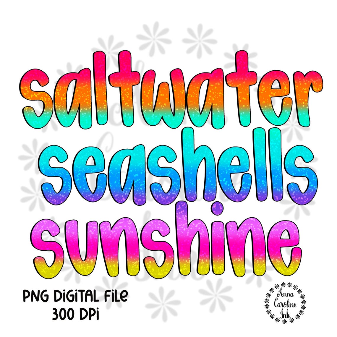 Saltwater Seashells Sunshine PNG Digital Download for Sublimation ...
