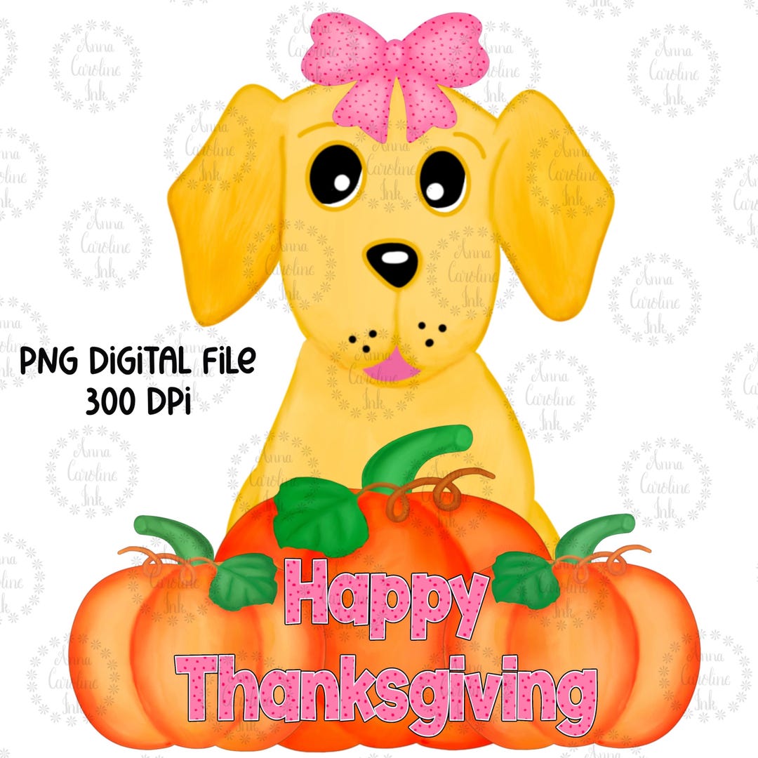 Thanksgiving Dog PNG Golden Retriever Digital Download Girl Shirt ...