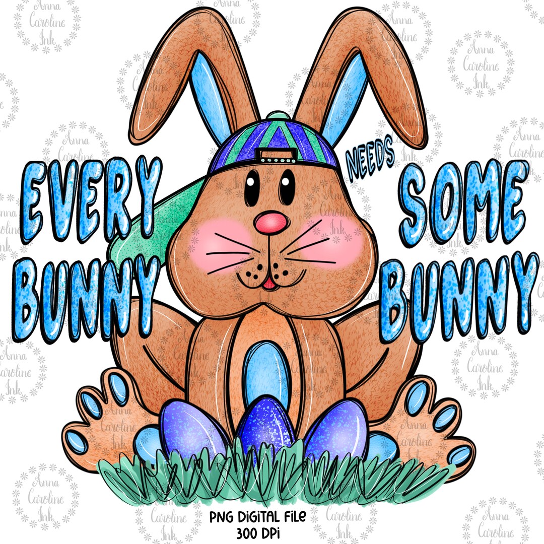 Easter Bunny PNG Sublimation Design|boy Bunny Wearing Cap Png|printable ...
