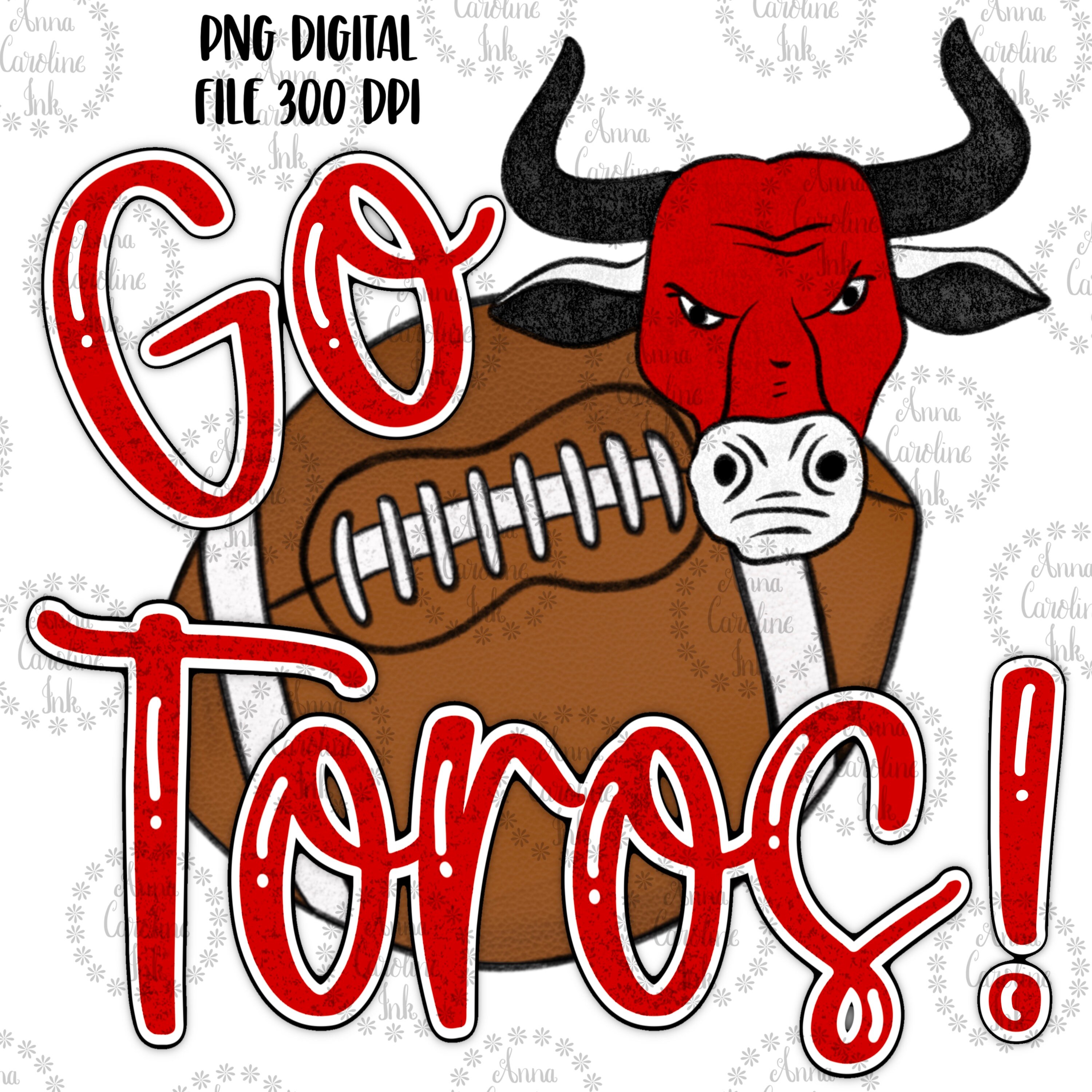 Toros Football Mascot PNG Go Toros Bull PNG Football Custom Design ...