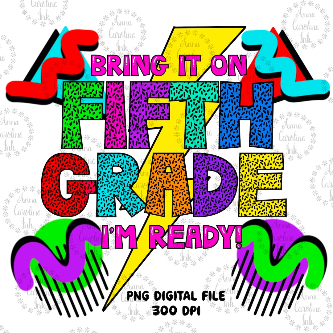 Fifth Grade Tshirt Design PNG File for Sublimation|fifth Grade Png ...
