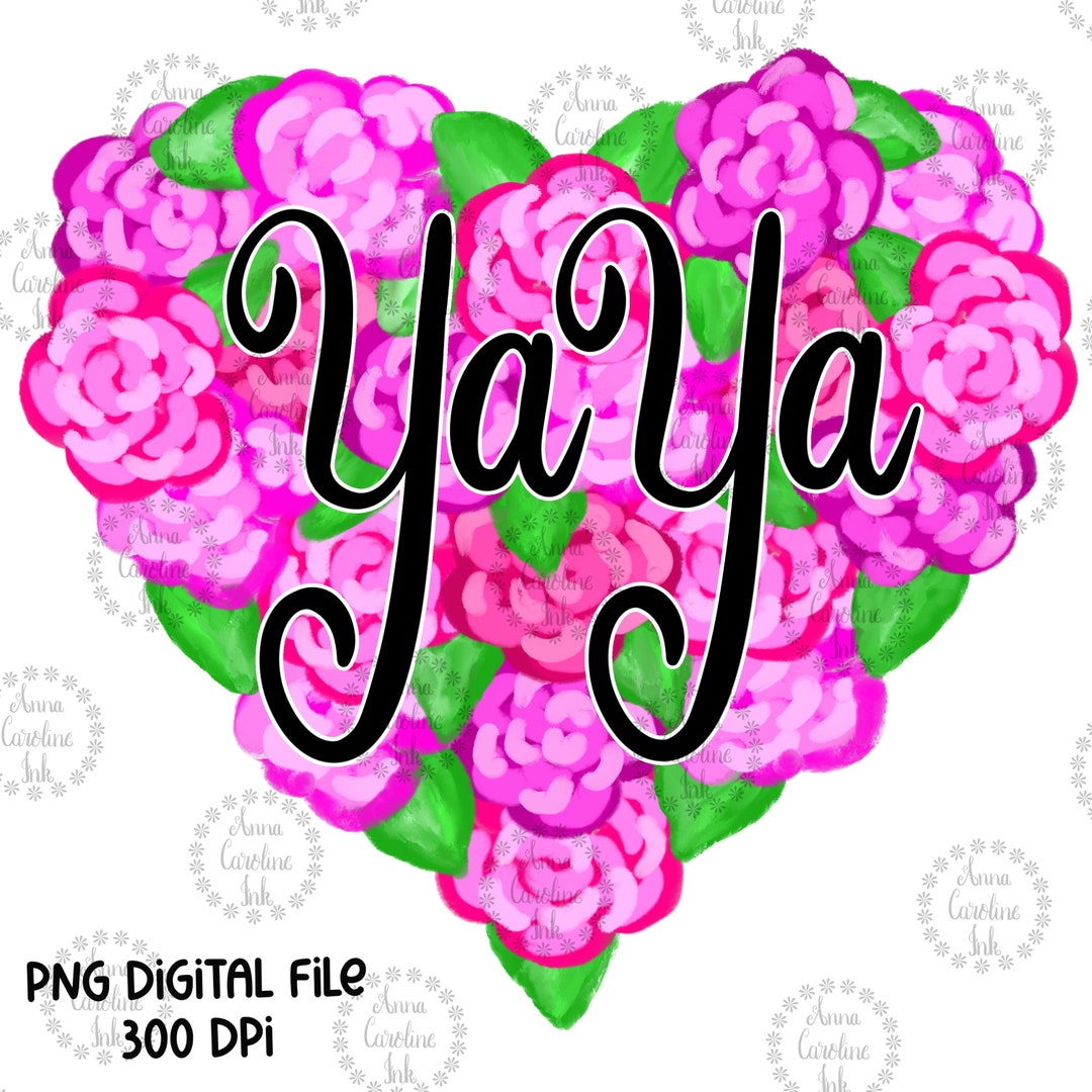 YAYA PNG Floral Hydrangea Heart for Sublimation|yaya Hand Drawn Design ...