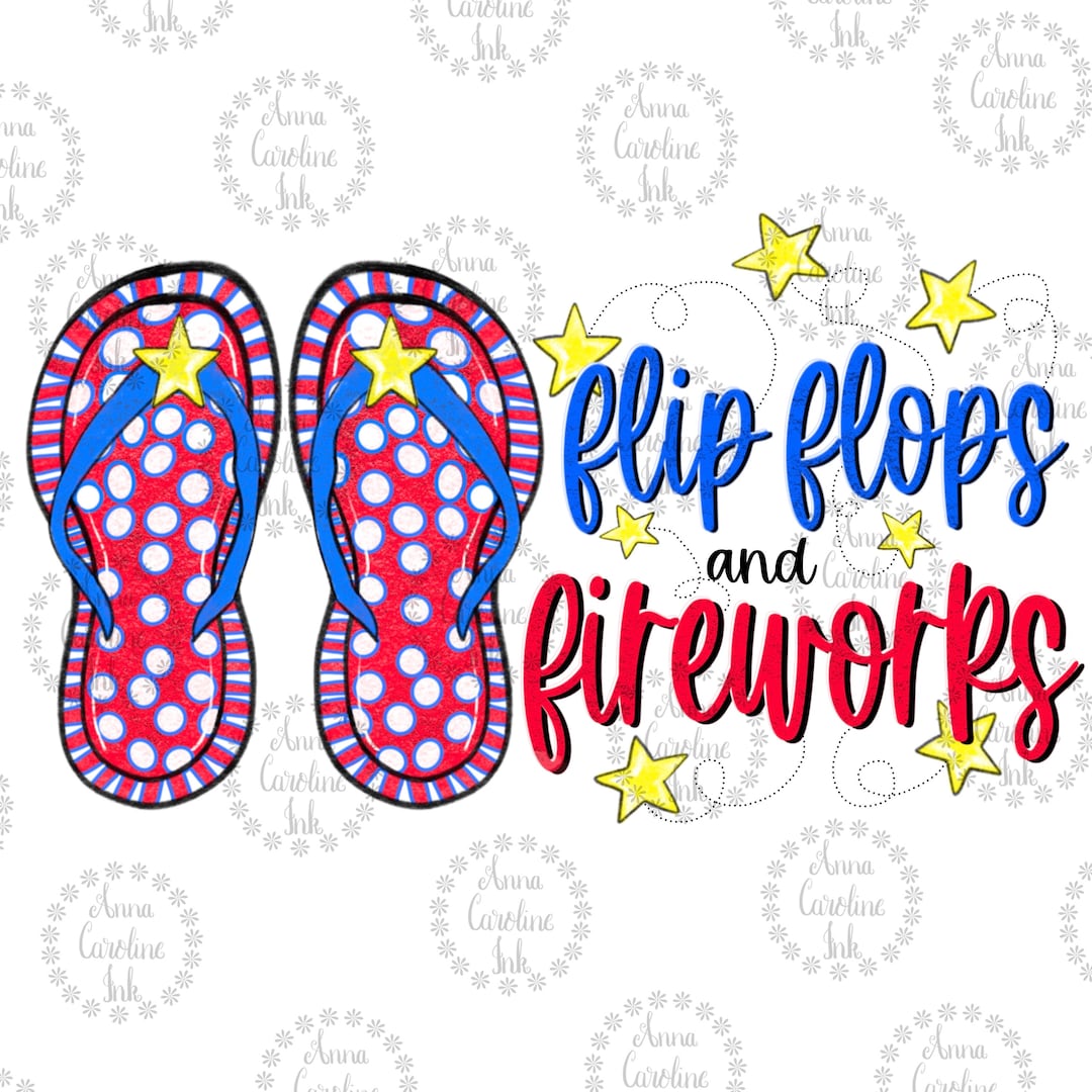 Patriotic Flip Flops Digital File for Sublimation|flip Flop Clip Art ...