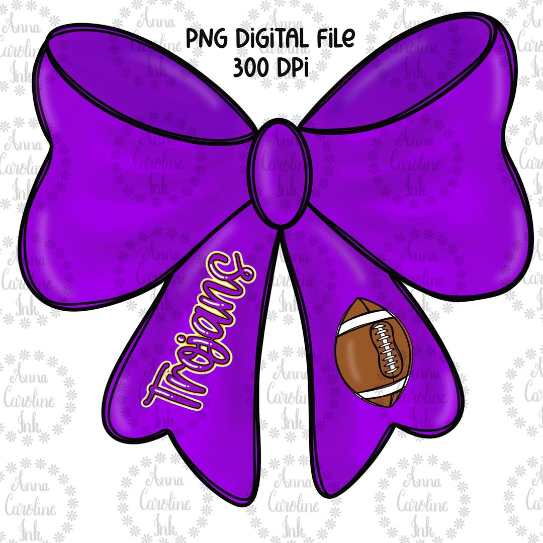 Trojans Bow Football PNG Coquette Bow Digital Download Custom Design ...