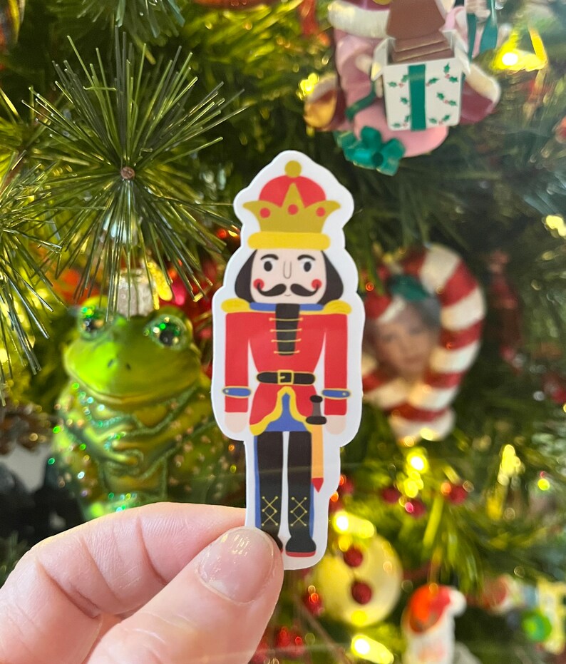 Red Nutcracker Sticker for Laptop or Water Bottle, Christmas Sticker Tag, Traditional Nutcracker ...