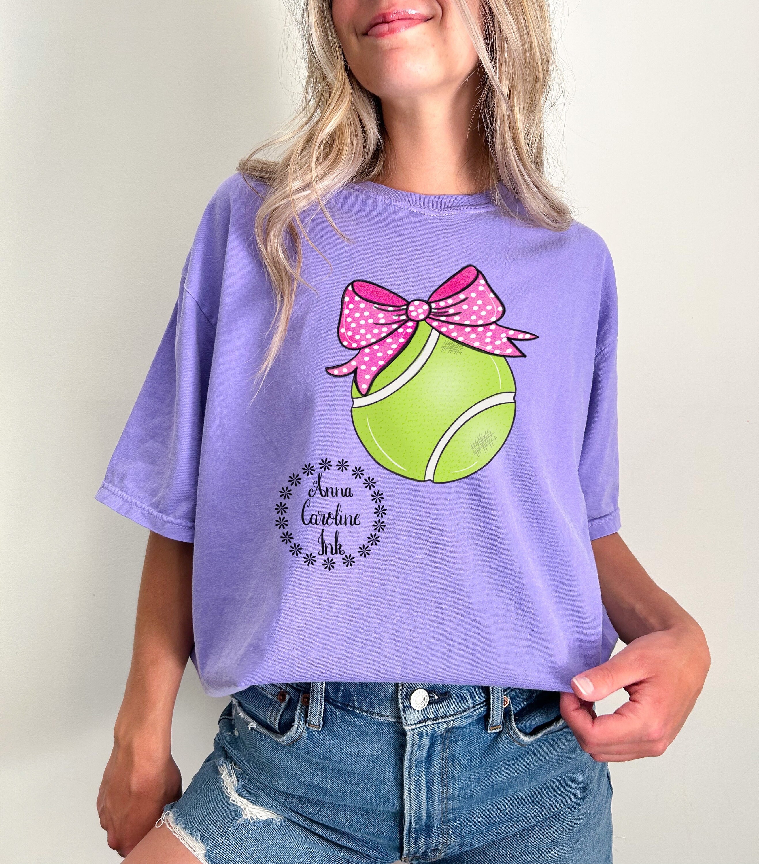Tennis Bow PNG Pink Poke A Dot Bow Tennis Digital Download Coquette ...