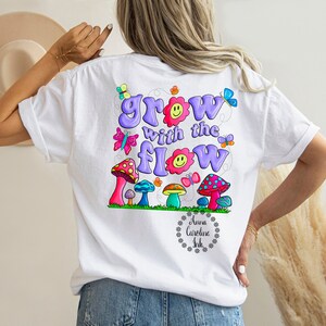 Grow With the Flow PNG Digital File for Sublimation Retro Hippie PNG ...