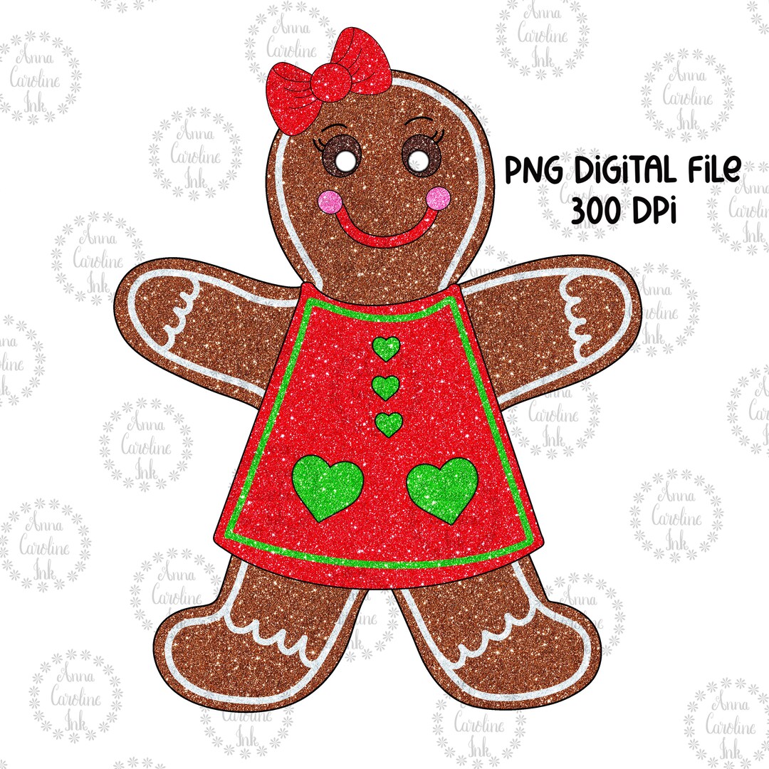 Gingerbread Girl Png|gingerbread Girl Glitter Png|glitter Gingerbread ...