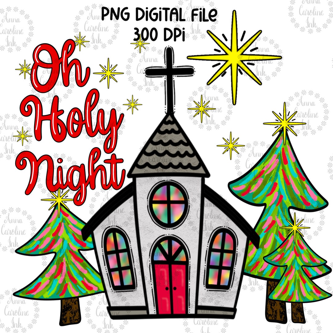 Oh Holy Night Png|christian Christmas DTF Sublimation Digital Download ...