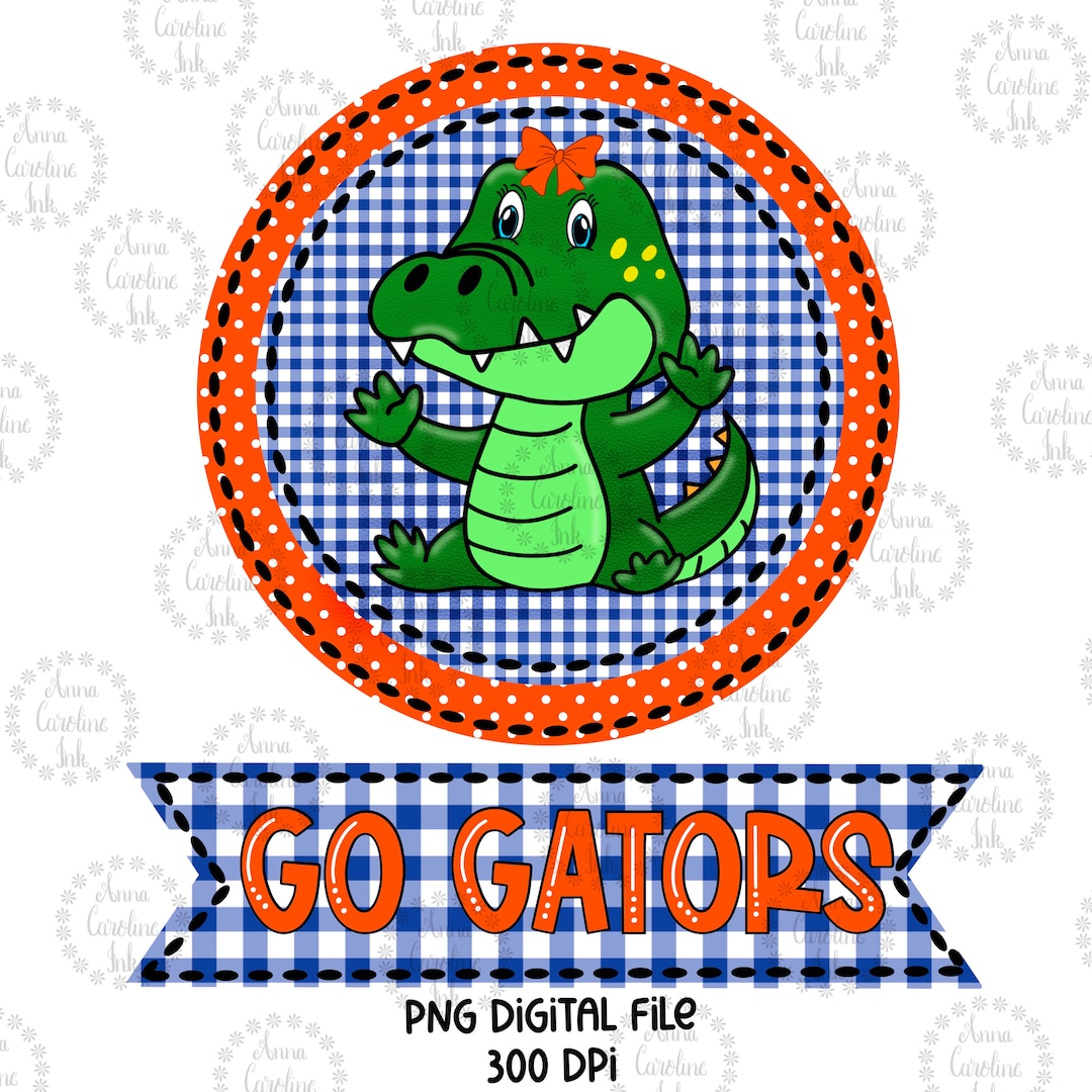 Go Gators Baby Girl Football Faux Applique PNGUF Gators Png for ...