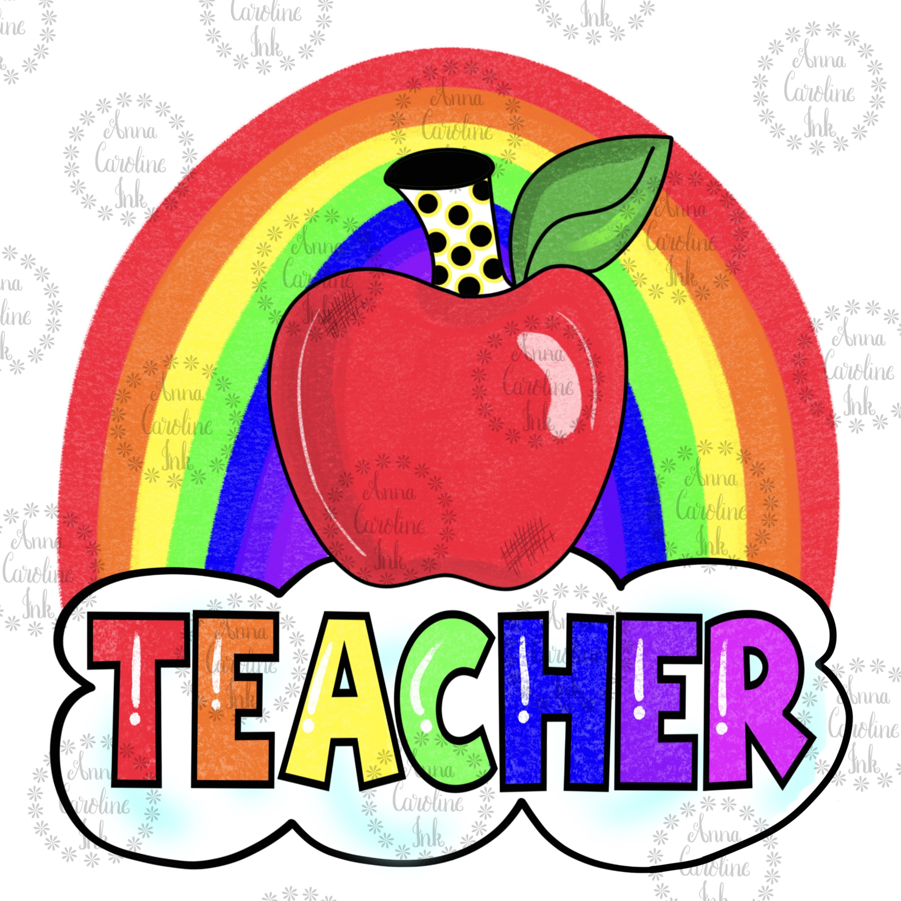 Teacher Digital File for Sublimation|teacher Apple Clip Art|teacher ...
