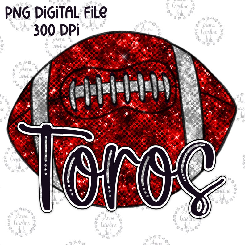 Toros Football Mascot PNG Sequin Football Custom Design Png|glitter ...