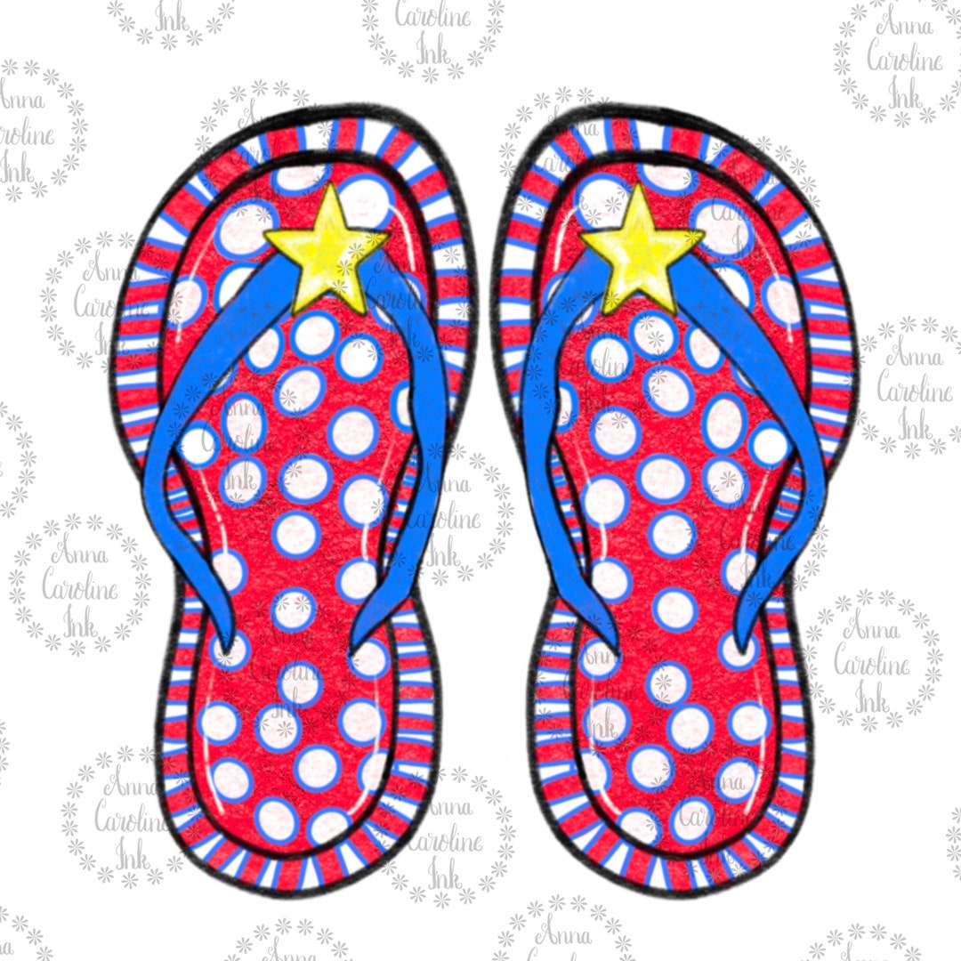 Patriotic Flip Flops Digital File for Sublimation|flip Flop Clip Art ...