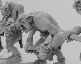 Svartwood Troll Hunters Unit Monster 28mm 32mm Miniatures for Tabletop ...