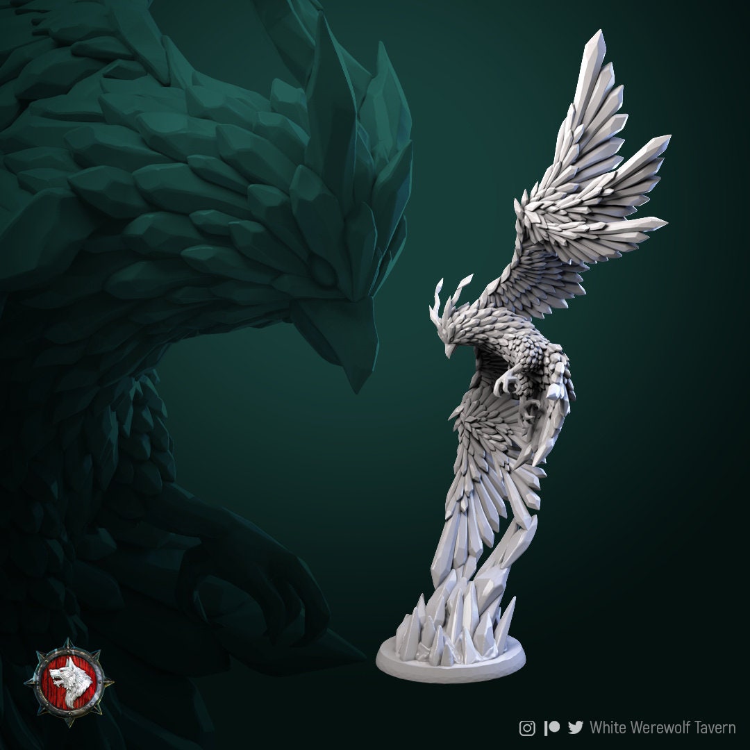 Ice Phoenix | Resin 3D Printed Miniature | White Werewolf Tavern | Dnd ...