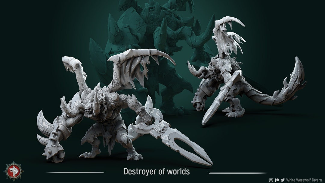 Verkoth - Destroyer of Worlds | Huge Devil | Resin 3D Printed Miniature ...