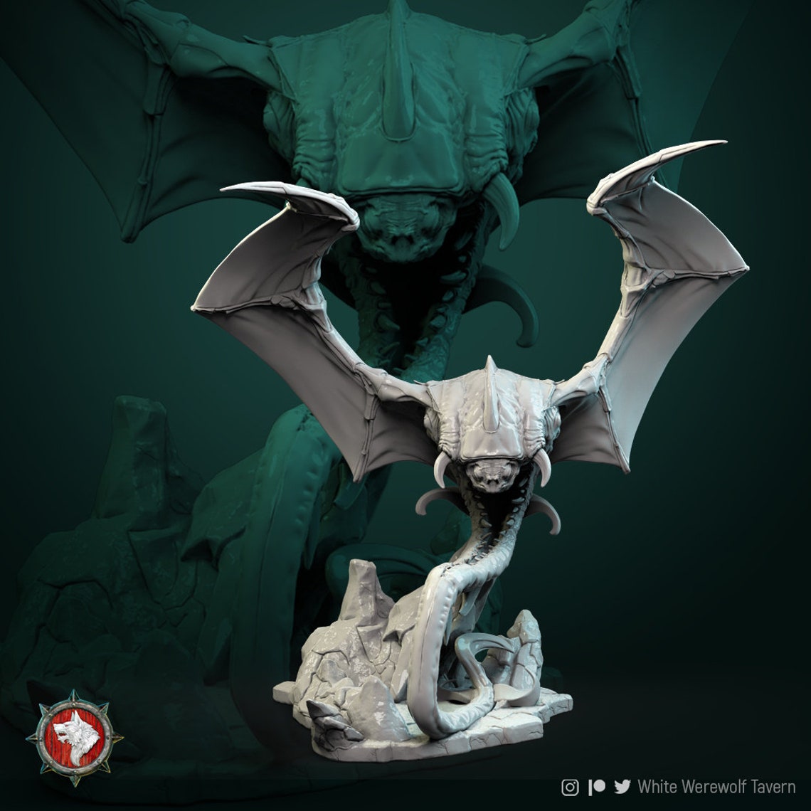Cloaker | Monster | Resin 3D Printed Miniature | White Werewolf Tavern ...